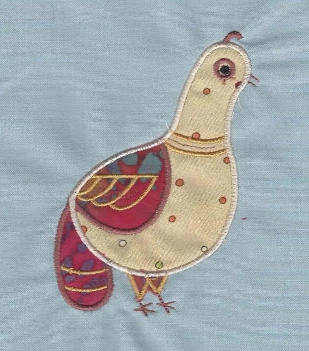Primative Quail Applique and Stitched Machine Embroidery Design for ...