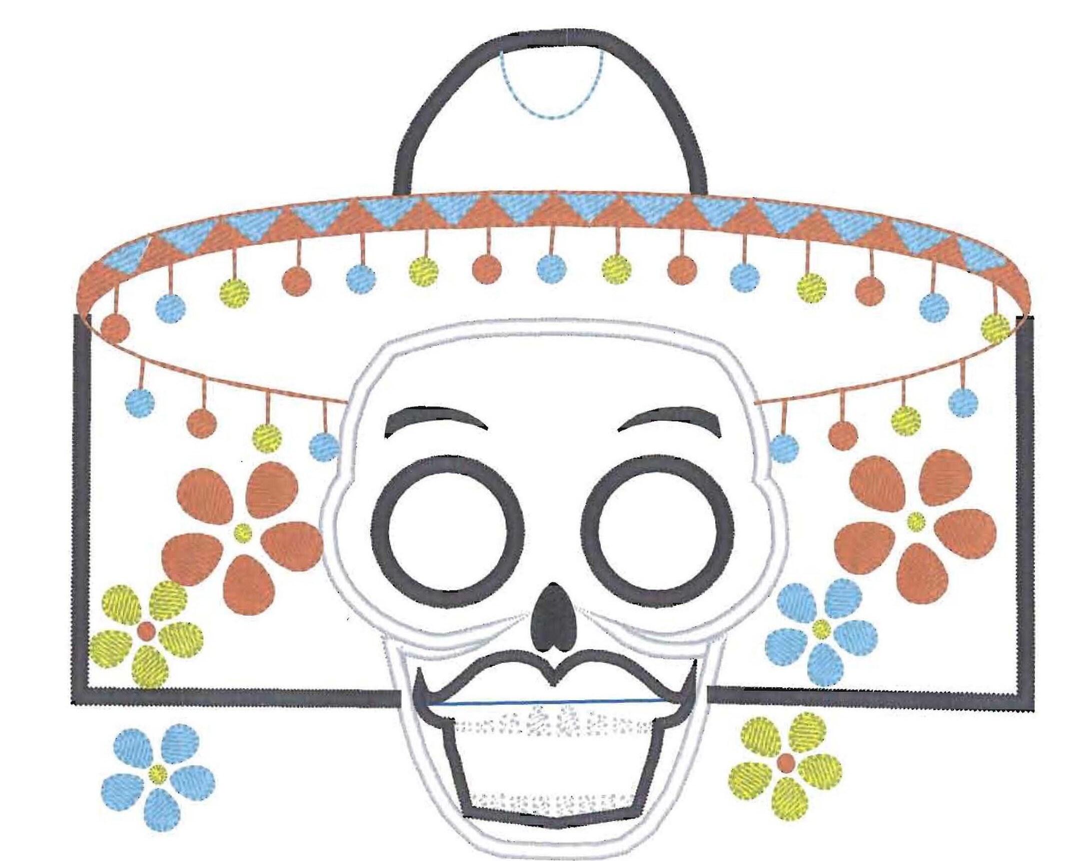 Sugar Skull Man Applique Machine Embroidery Design for Brother - Etsy