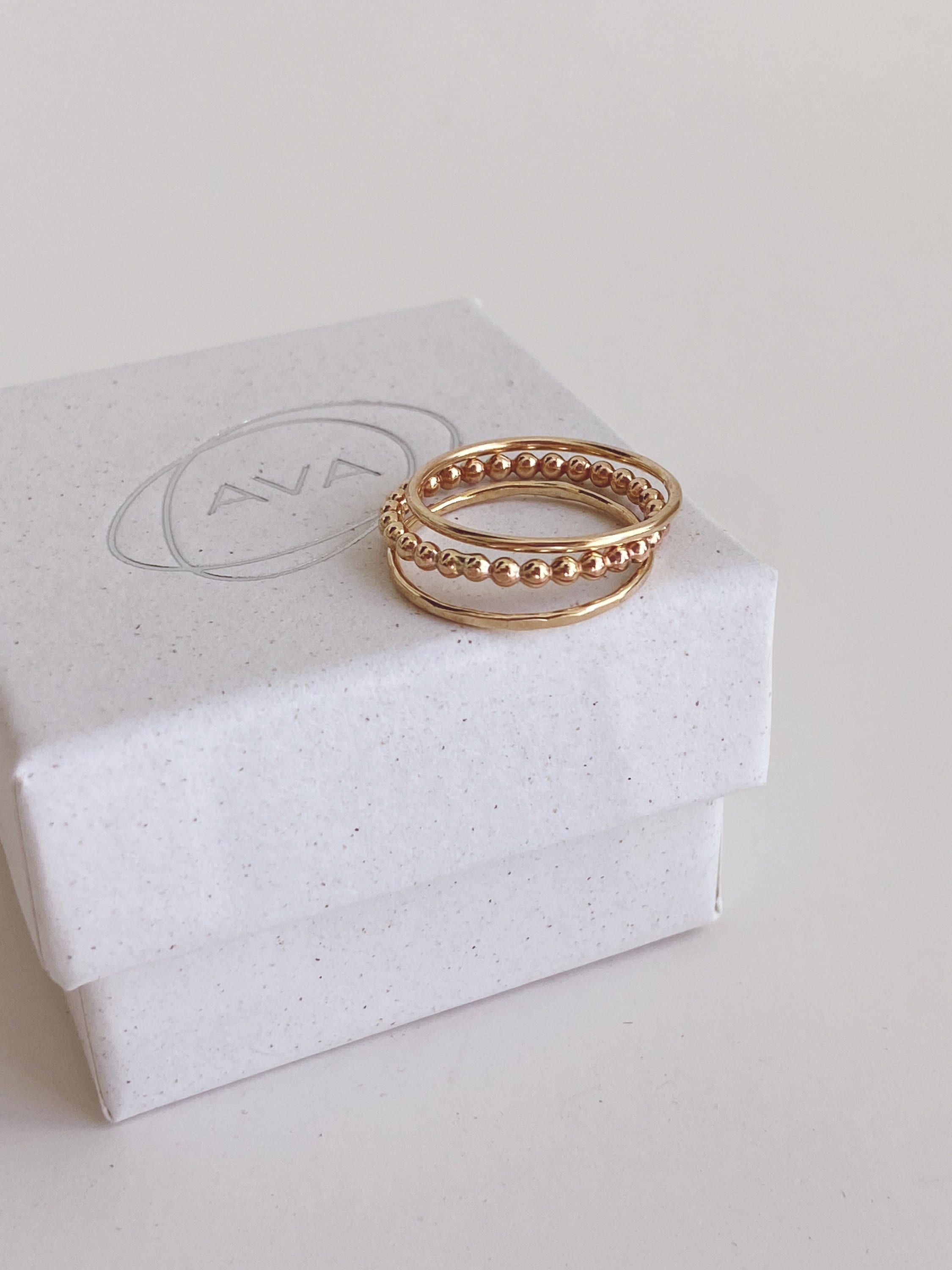 Stacking Ring Set 3 Stackable Rings Gold Fill Ring Stacked - Etsy