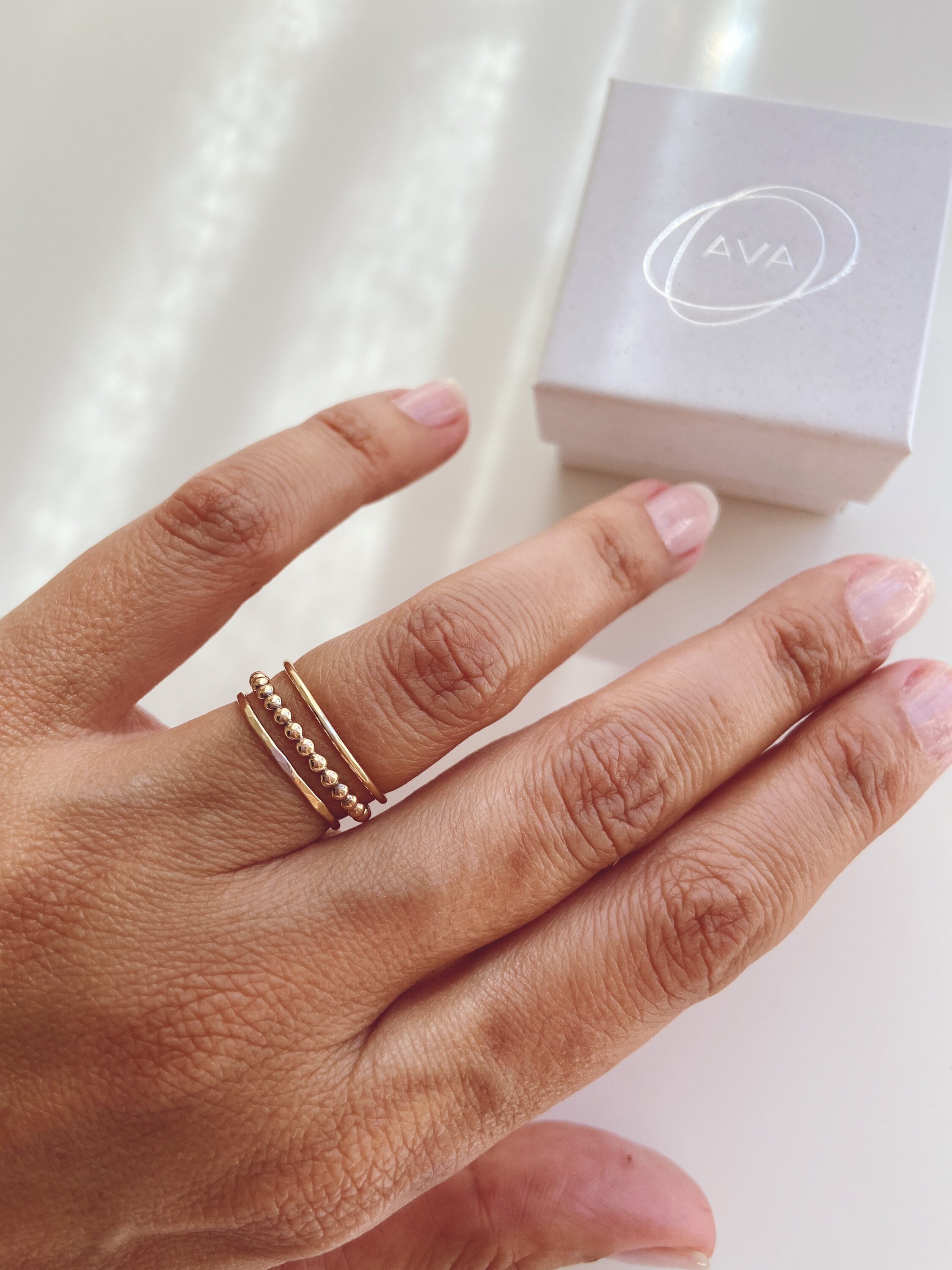 Stacking Ring Set 3 Stackable Rings Gold Fill Ring Stacked - Etsy