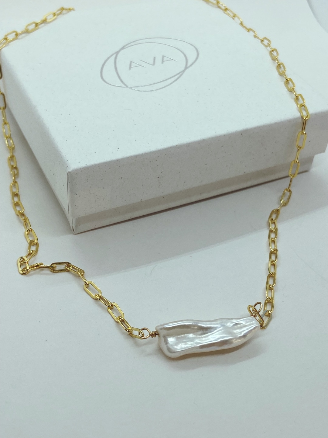 Dainty Biwa Pearl Necklace, Minimal Jewelry, Layering Necklace,gifts ...