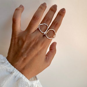 Irregular Gold Ring, Open Circle Ring, Gold Hammered Ring, Asymmetric ...