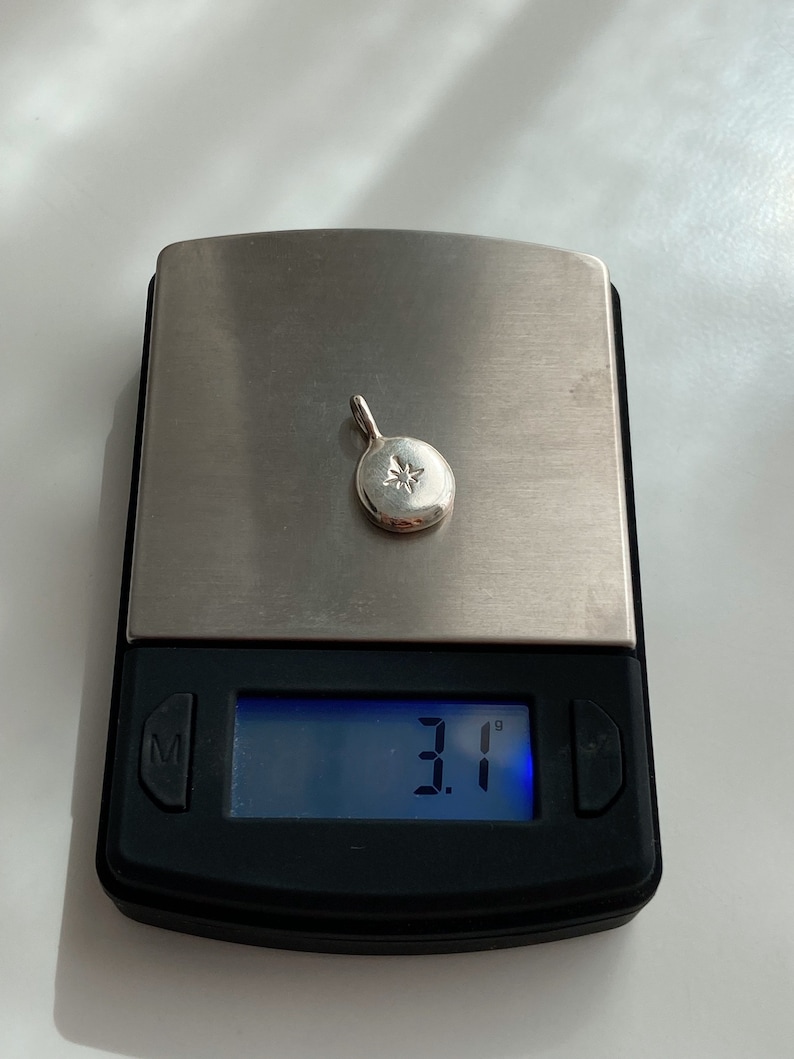Personalized Silver Nugget Necklace Pebble Silver Pendant Initial Star ...