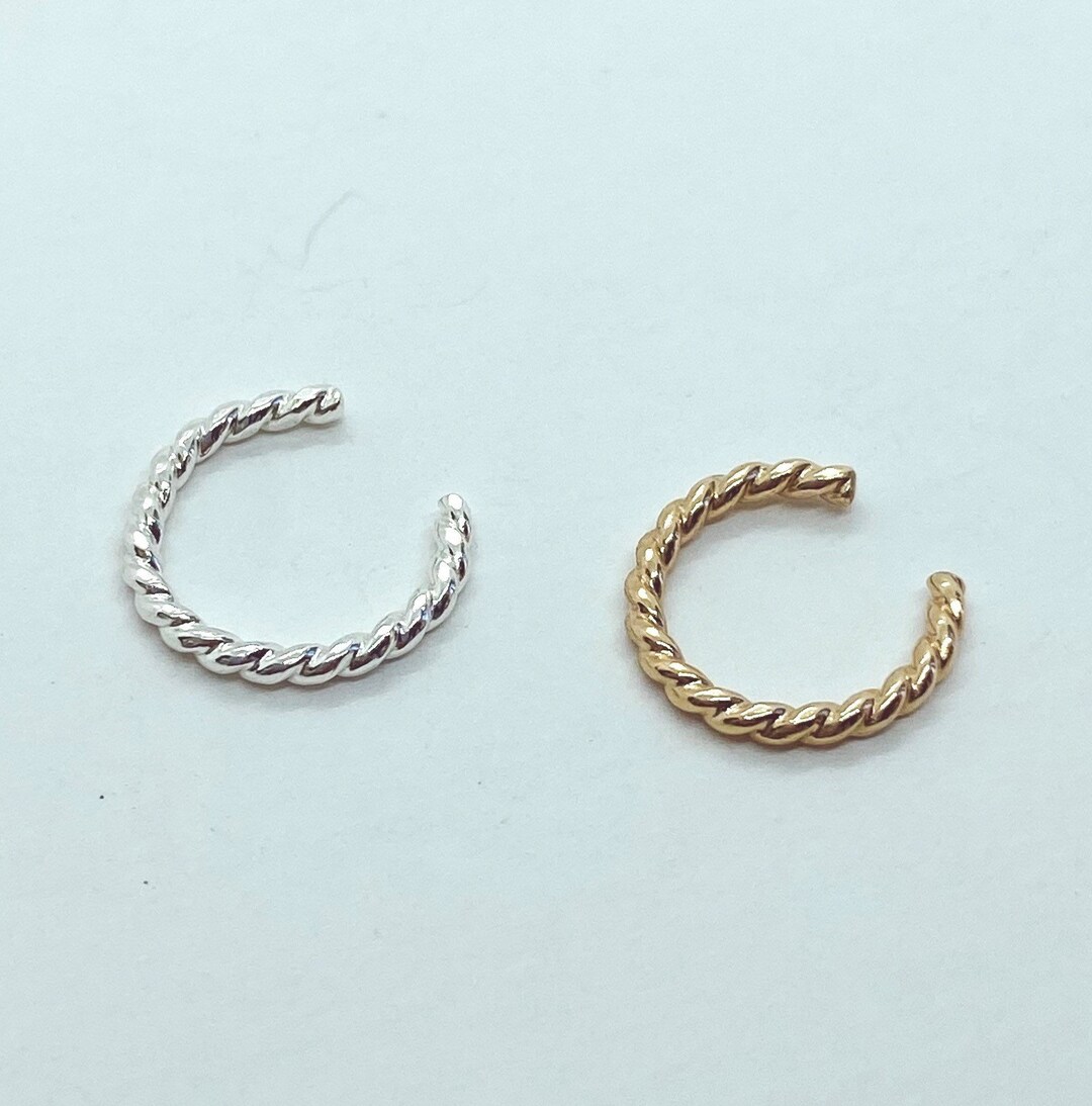 Rope Ear Cuff Earrings, Fake Piercing, Gift for Her, Earcuff, Gold Fill, Ear Cuff, Minimalist ...
