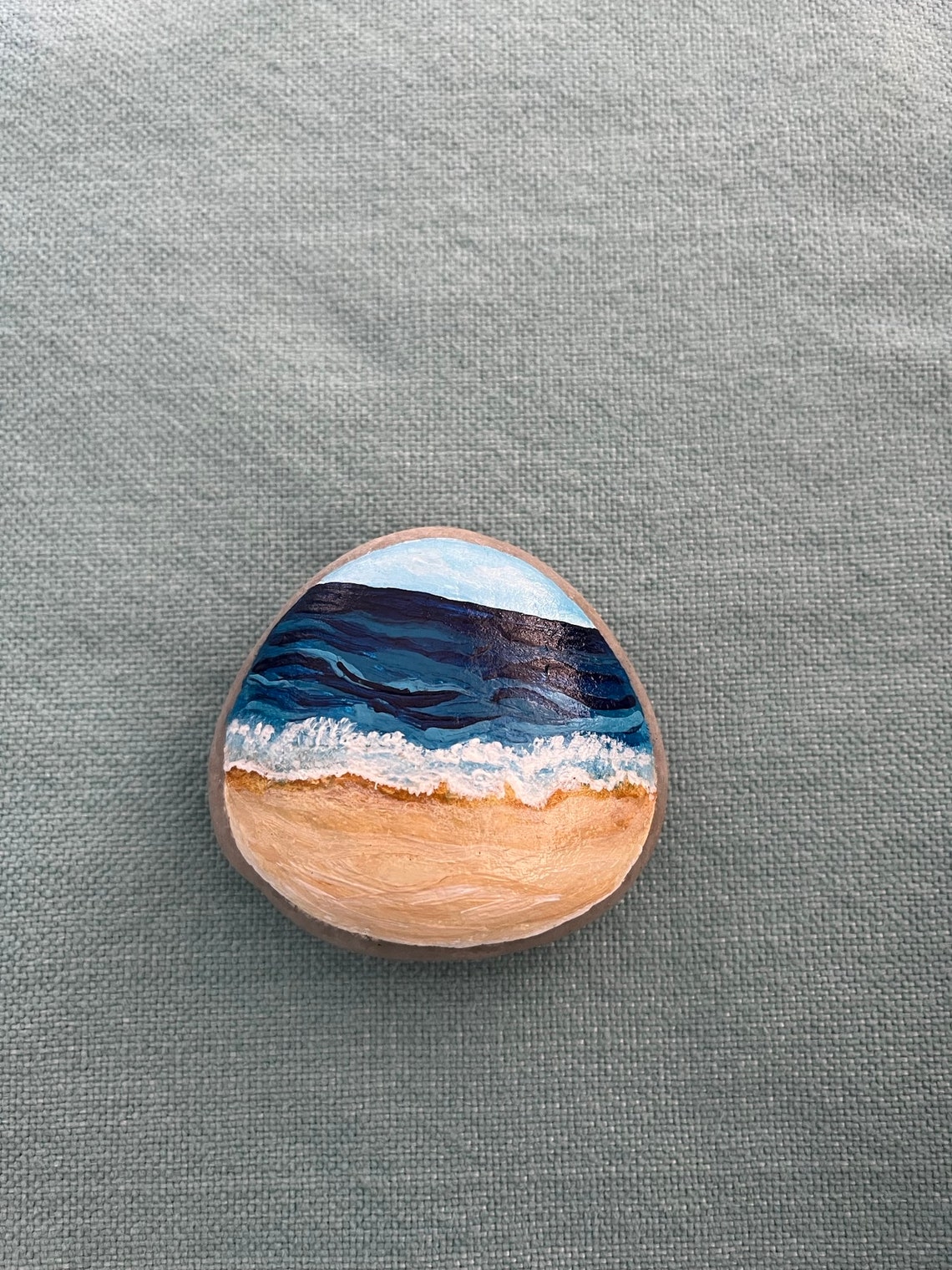 Hand Painted Rock Art Beach Shore Ocean Nautical House Decor Garden ...
