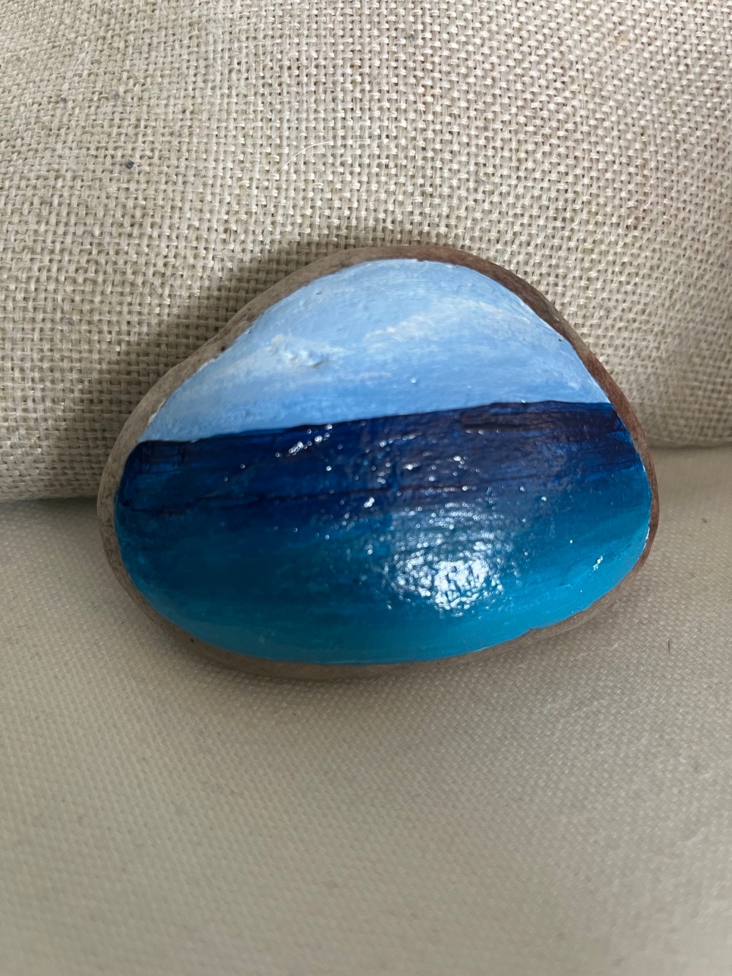 Hand Painted Rock Beach Ocean Nautical House Decor Garden Landscape ...