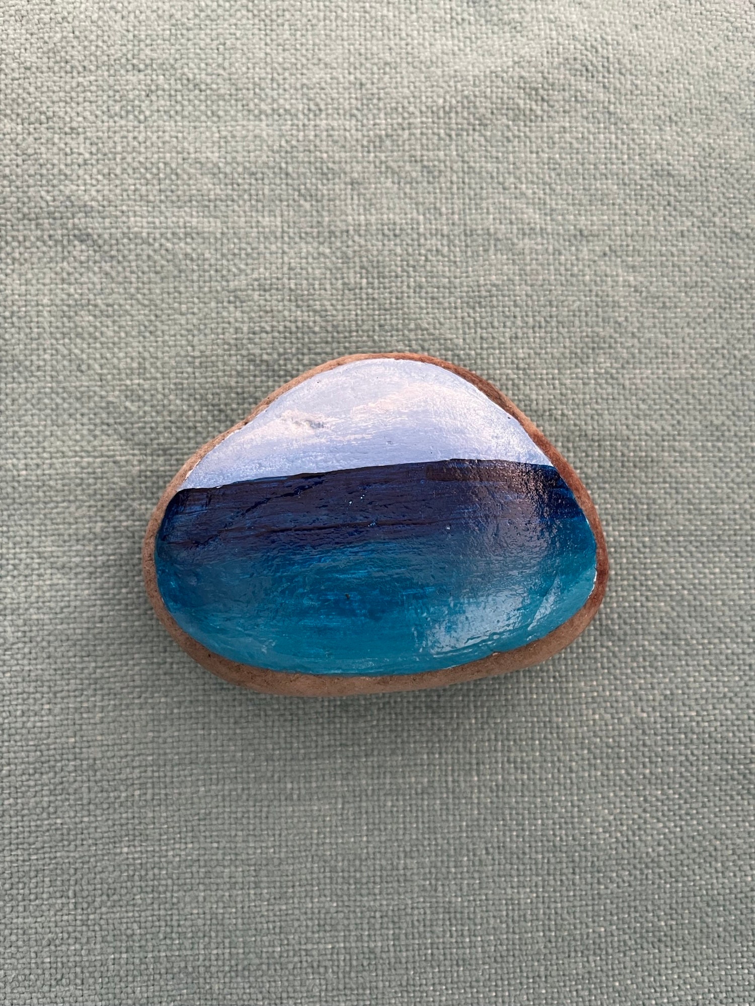 Hand Painted Rock Beach Ocean Nautical House Decor Garden Landscape ...