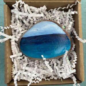Hand Painted Rock Beach Ocean Nautical House Decor Garden Landscape ...