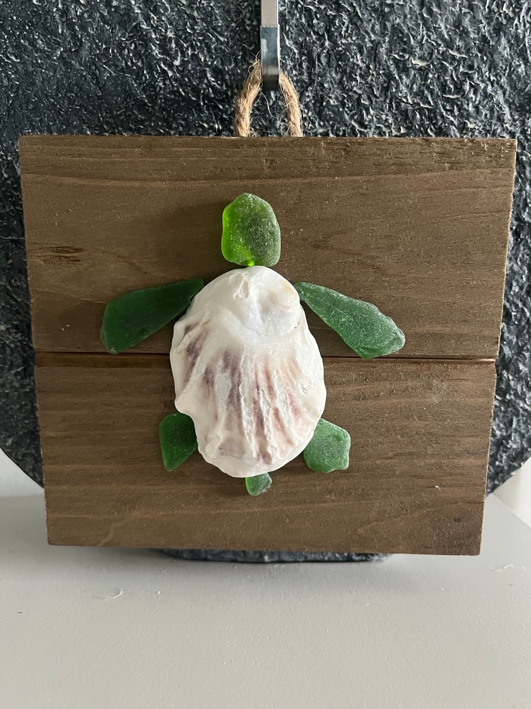 Sea Turtle Beach Glass Wooden Wall Plaque 4 X 4 Beach House Decor ...
