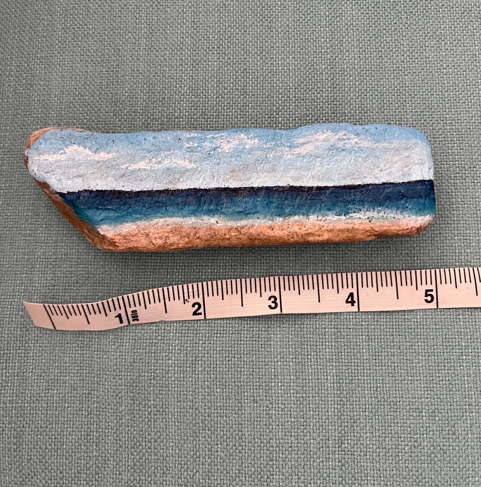 Hand Painted Rock Beach Shore Ocean Nautical House Decor Garden ...