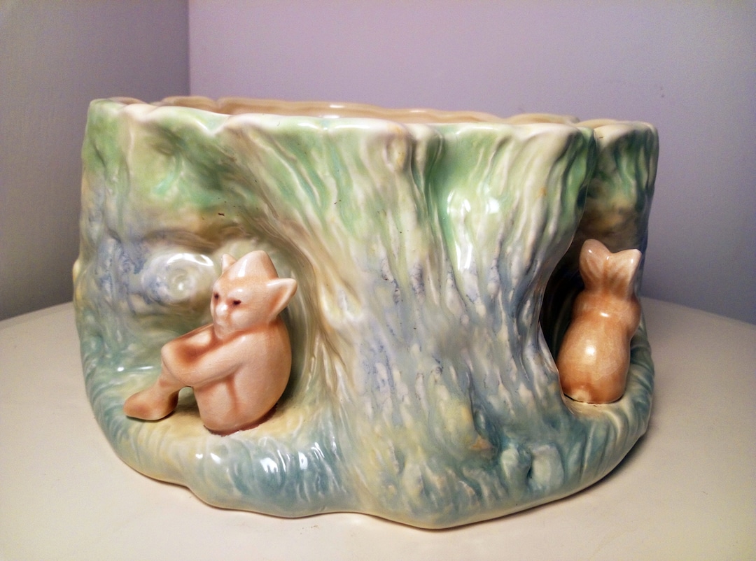 Sylvac Rabbit & Pixie Planter Vase Large Planter Bowl Decorative GC ...