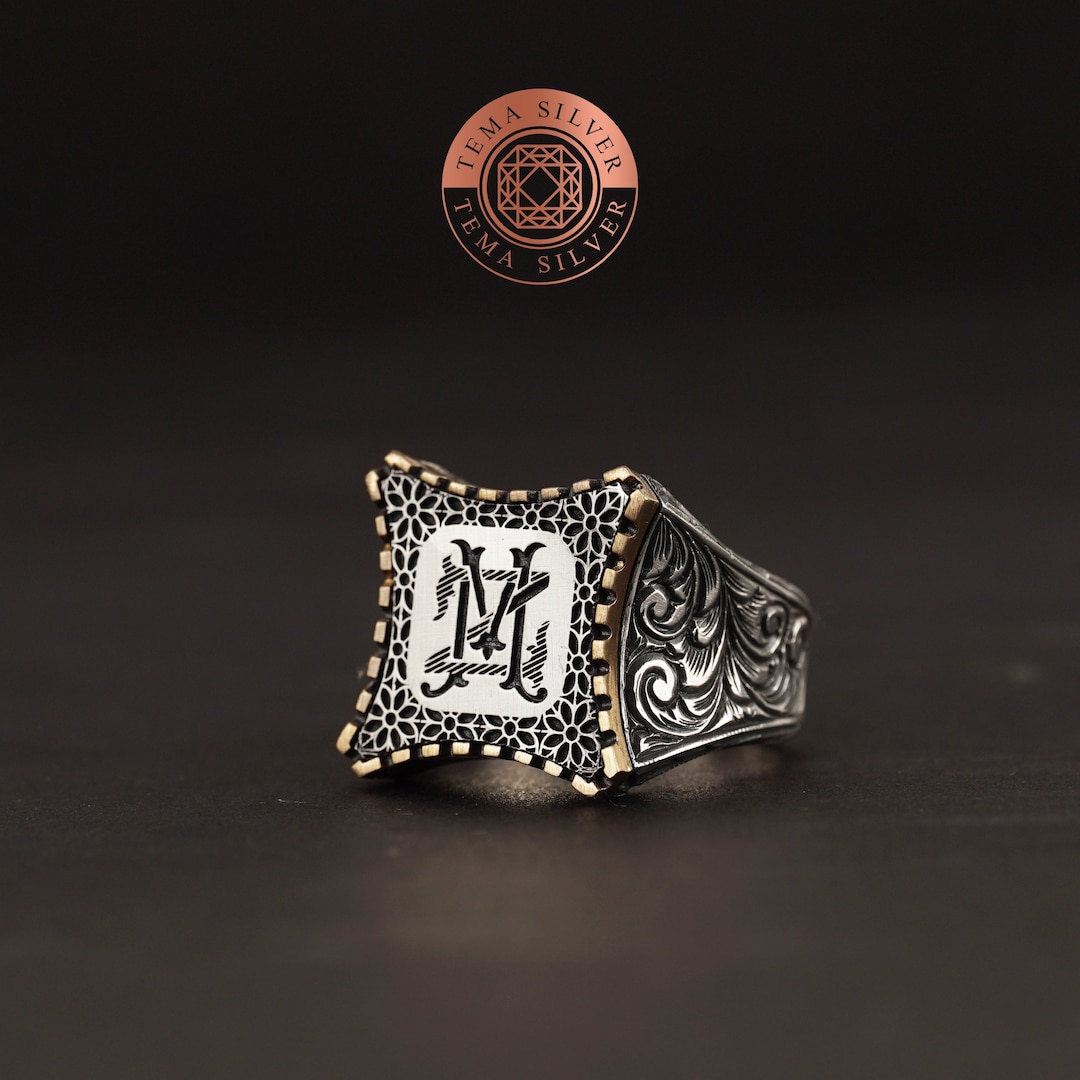 Personalized Custom Monogram Letters Engraved Sterling Silver - Etsy