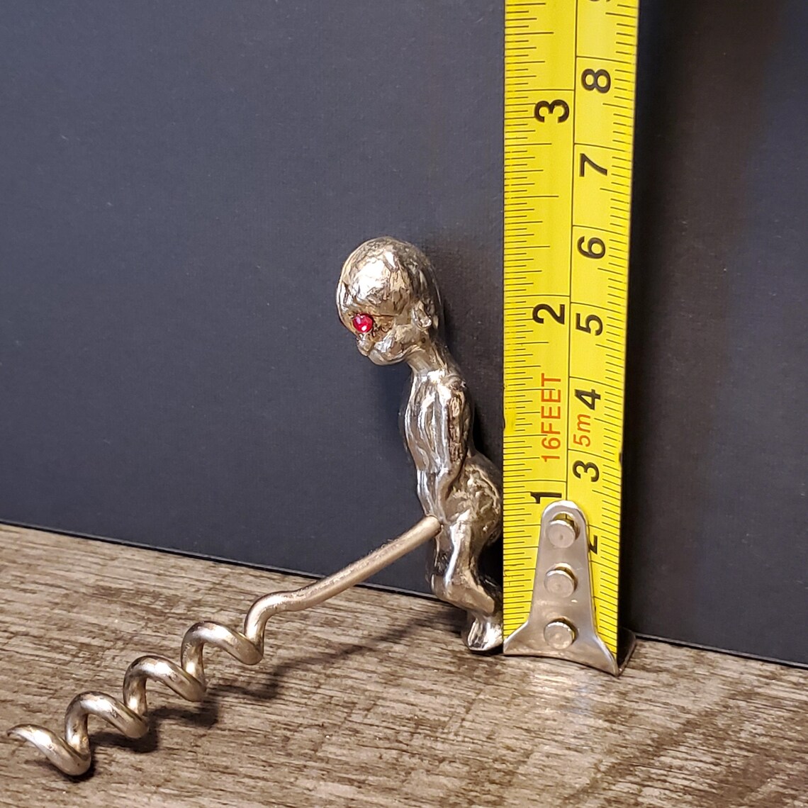 Metal Alien Corkscrew Bottle Opener Vintage Brass Silver Red Eyes - Etsy