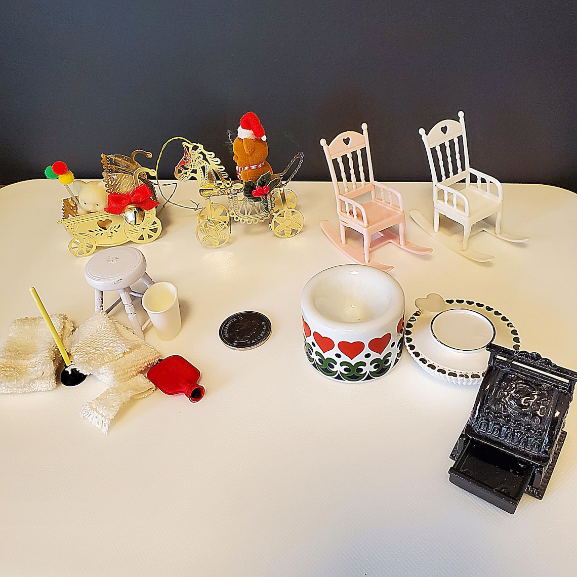 Vintage Miniature Doll House Accessories Furniture Kitchen - Etsy