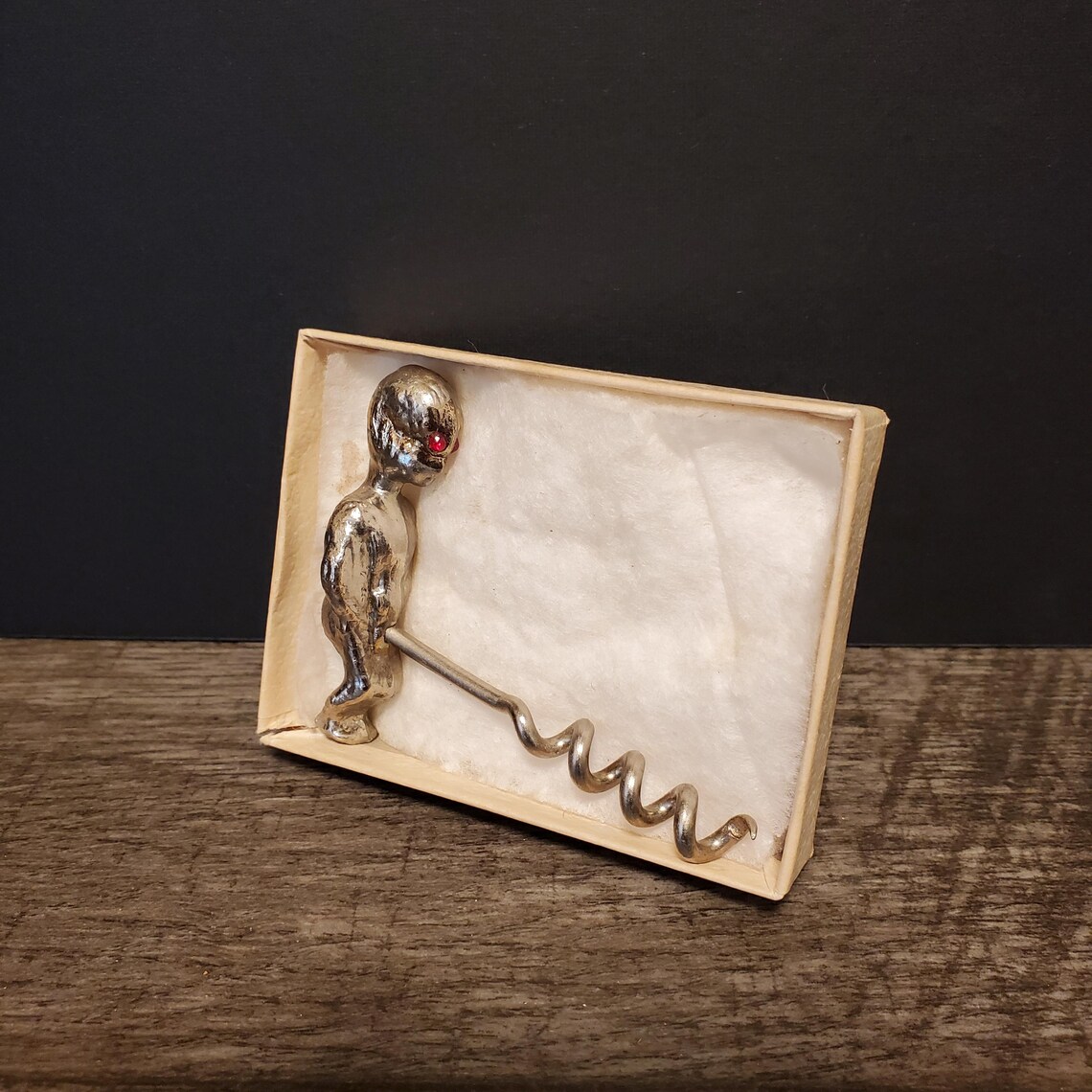 Metal Alien Corkscrew Bottle Opener Vintage Brass Silver Red Eyes - Etsy