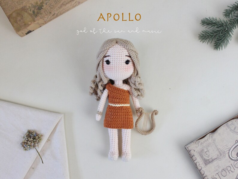Crochet Doll Amigurumi Pattern Apollo Greek Mythology God of - Etsy