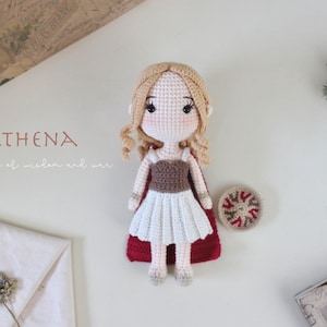 Crochet Doll Amigurumi Pattern Athena Greek Mythology Goddess of War ...