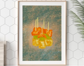 Tapas Poster, Food Print, Spanish Tapas Artwork, Food Illustration ...