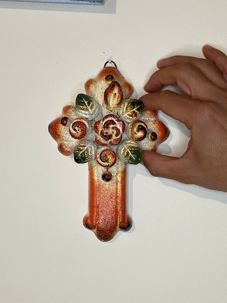Cruz de barro elaborada en México. Artesanía para pared. Clay Cross ...