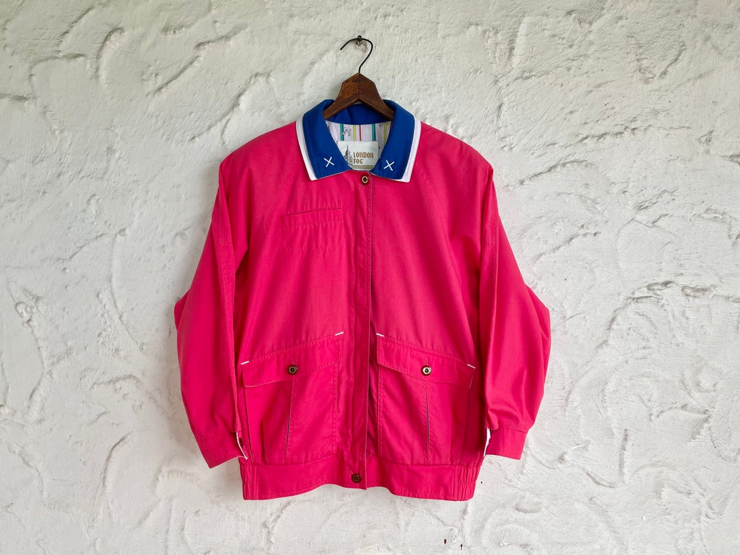 90s Hot Pink Colorblock Windbreaker / Vintage London Fog Jacket / All ...