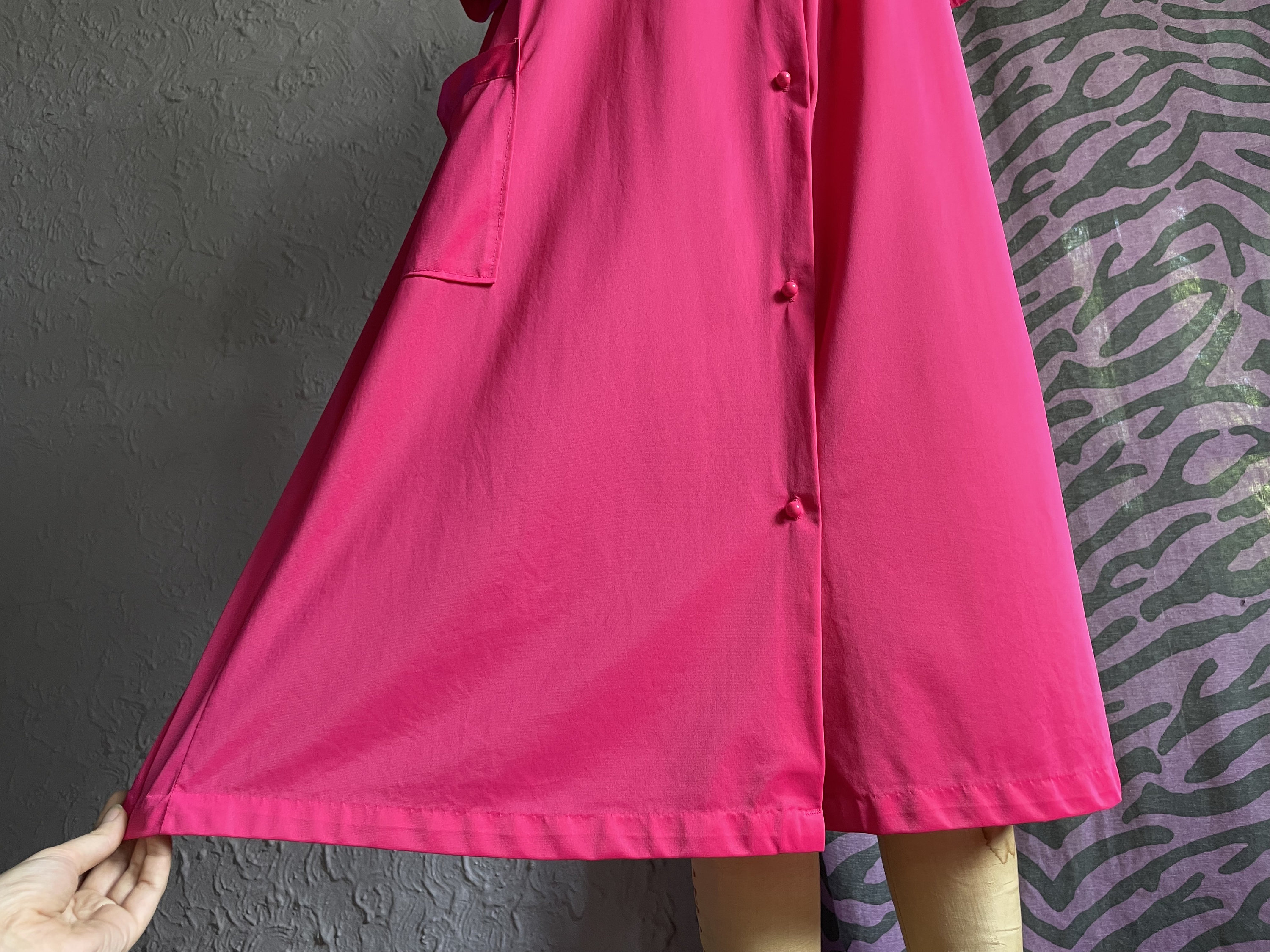 Vintage Hot Pink House Coat / Housecoat With Pockets / - Etsy