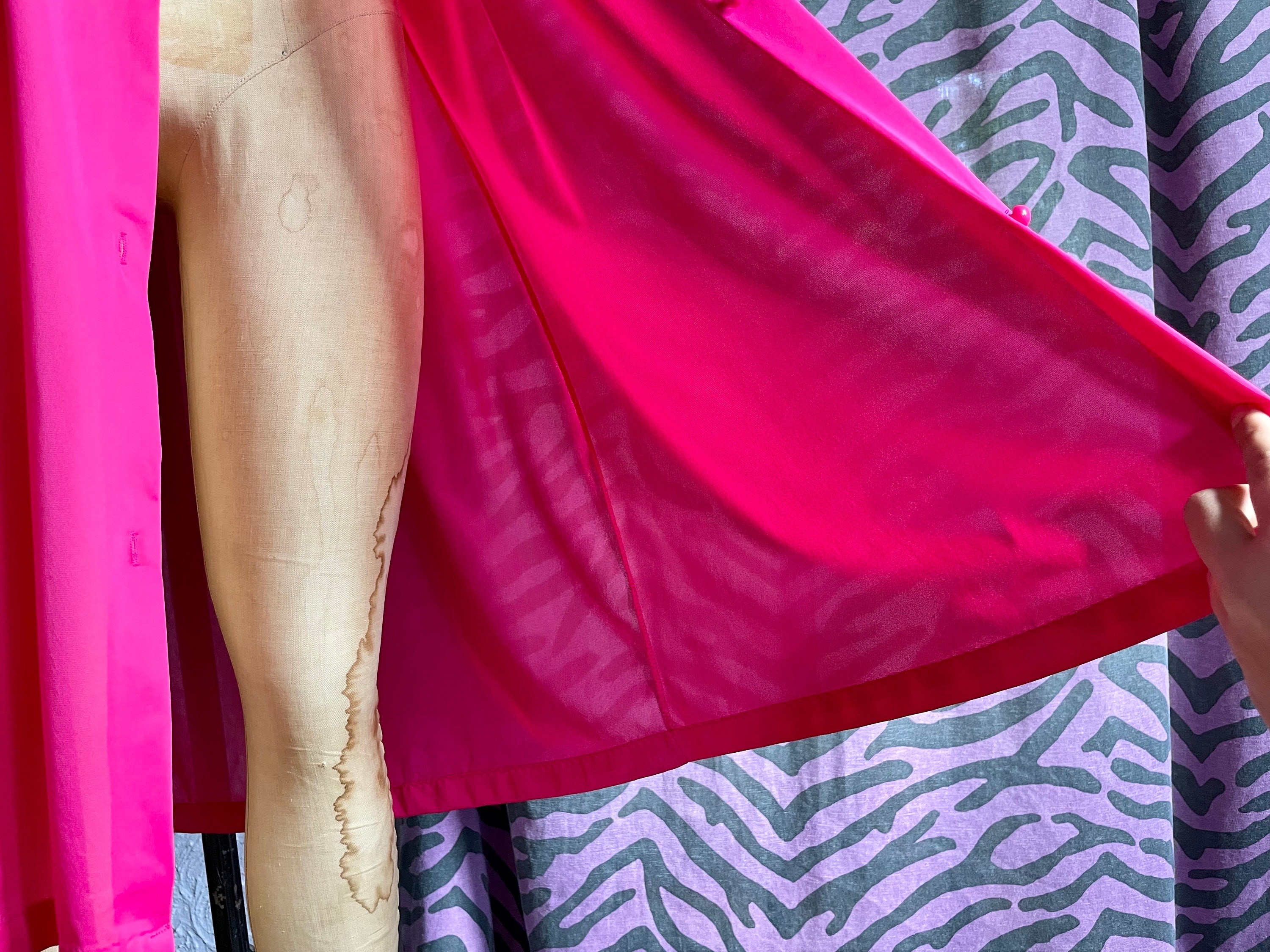Vintage Hot Pink House Coat / Housecoat With Pockets / - Etsy