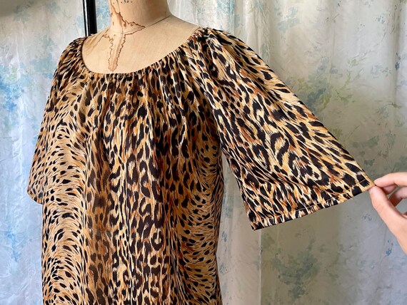 vintage leopard print disco top L / 1970s cheetah pri… - Gem