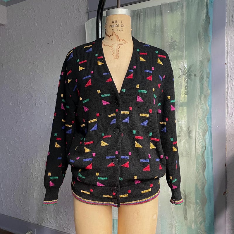 90s Colorful Sweater - Etsy