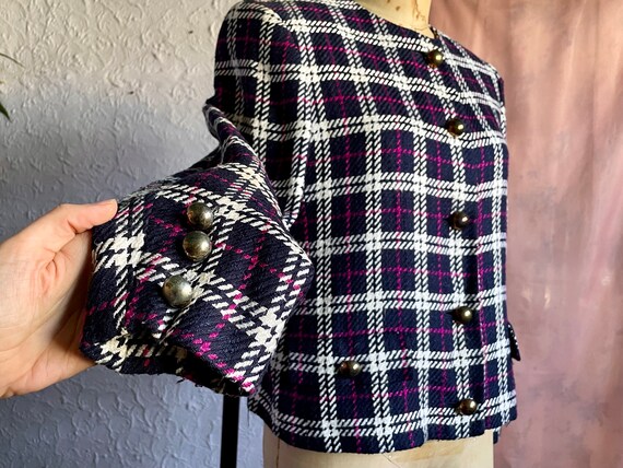 90s Boucle Plaid Jacket Clueless / Vintage Tailored O… - Gem