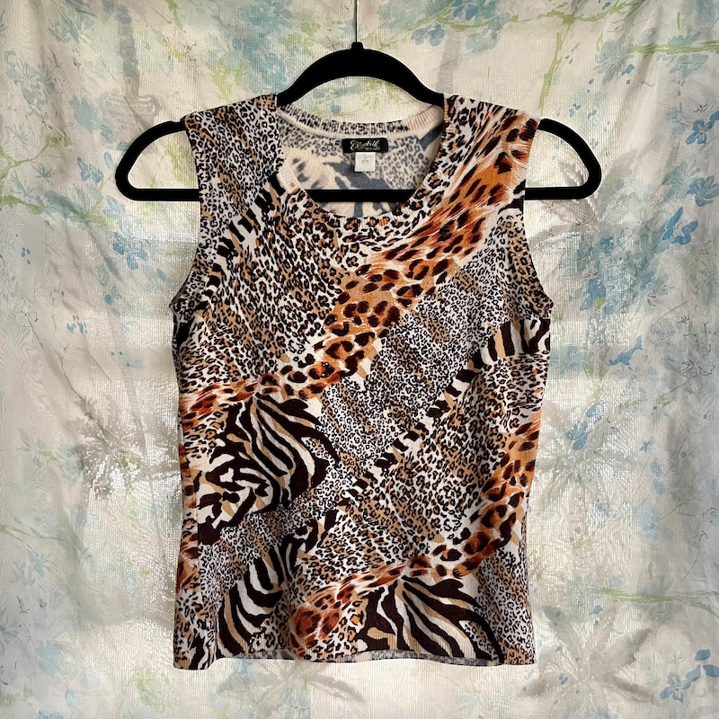 Y2k Top Cheetah Print Etsy