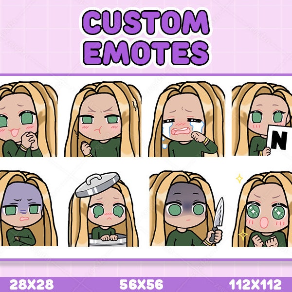 8x E-girl Blonde Hair Emotes, Emojis, Sub Emotes for Twitch, Youtube ...