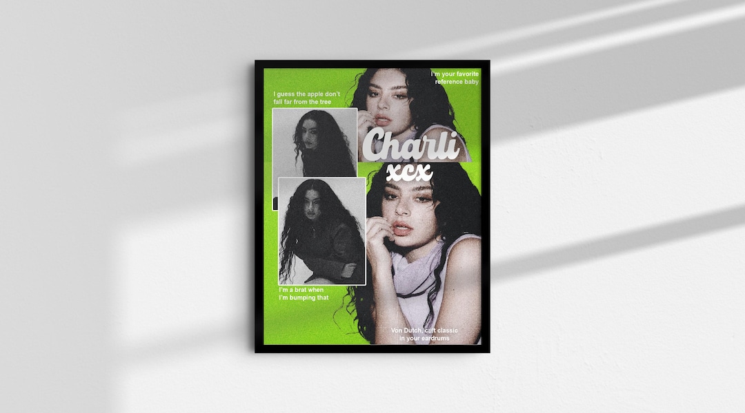 Charli XCX Poster Print, BRAT Art, Brat Summer Decor, Gift for Charli ...