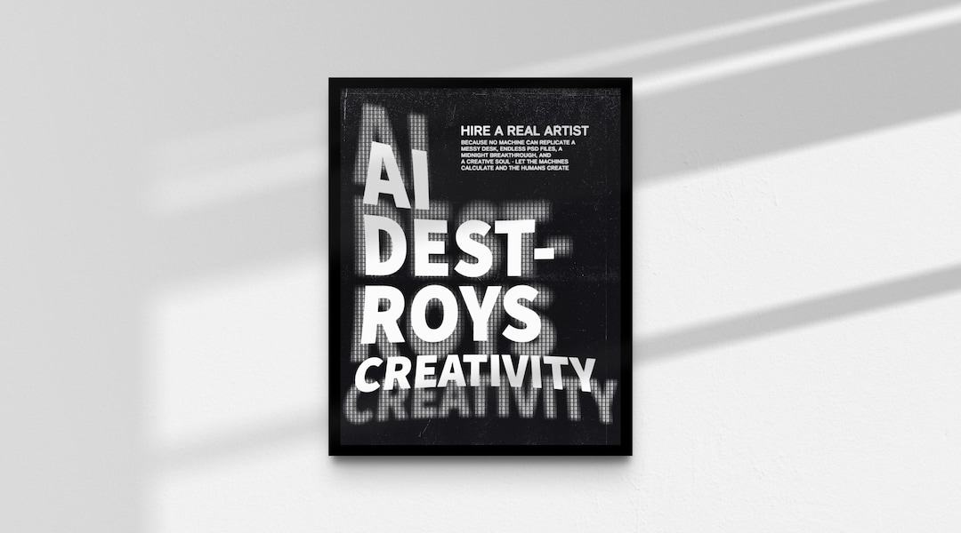 Anti Ai Art, Anti AI Poster, Stop Ai Art, Hire Artists Print, Wall Art ...