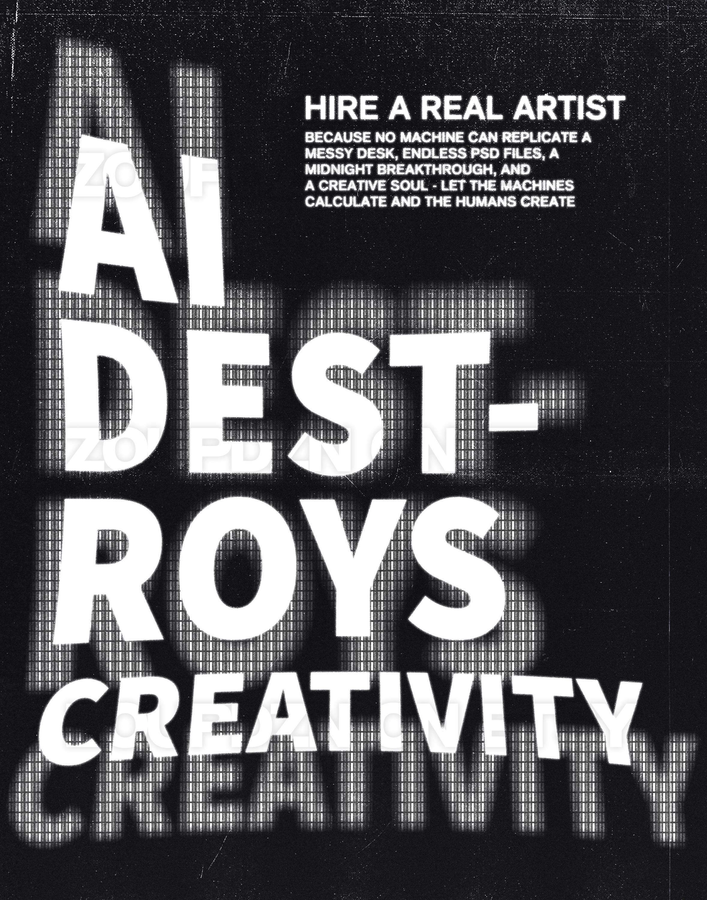 Anti Ai Art, Anti AI Poster, Stop Ai Art, Hire Artists Print, Wall Art ...