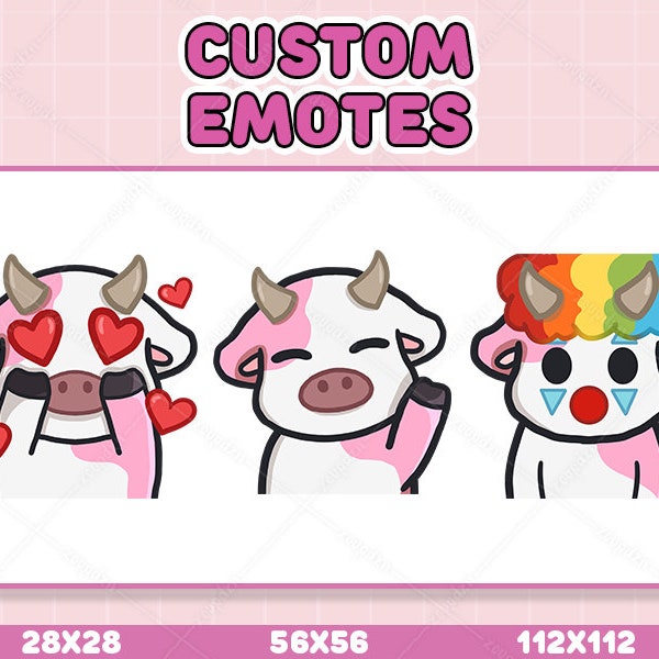Cow Emote Stickers - Etsy