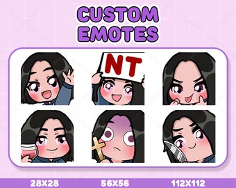 8x E-girl Brown Hair Emotes, Emojis, Sub Emotes for Twitch, Youtube ...