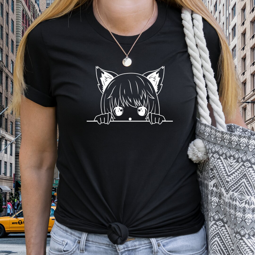 Anime Cat Girl Shirt Cute Cat Manga Shirt Japanese Manga Etsy