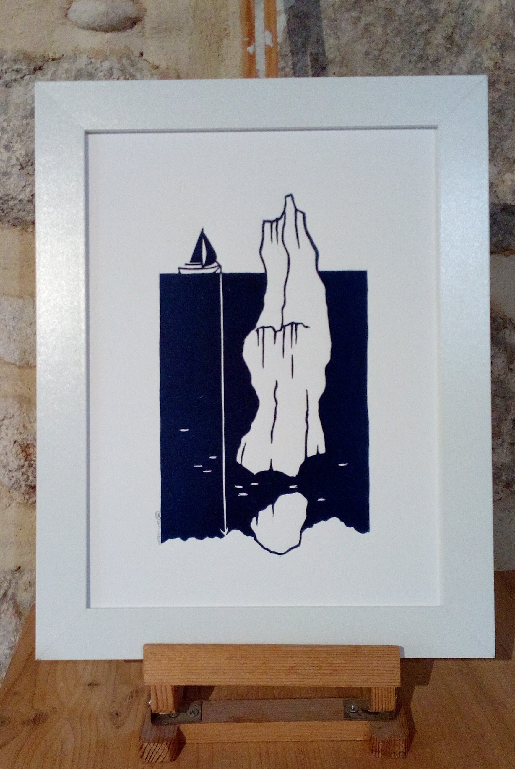 Linocut Woman the Diver - Etsy
