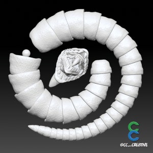 Sandworm Beetlejuice Fan Art Articulated 3D Toy Model Fidget Tim Burton ...