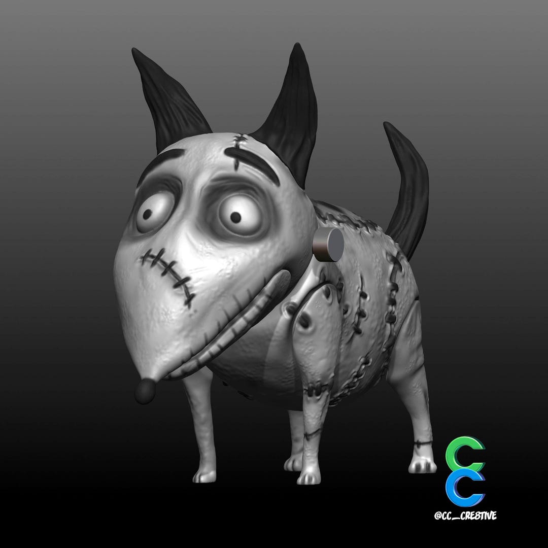 Frankenweenie Inspired Sparky 3D Printable Figure - Elastic & Magnetic ...