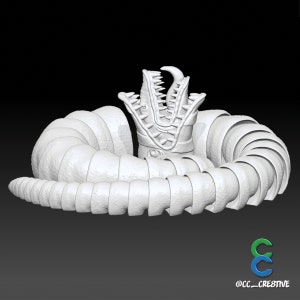 Sandworm Beetlejuice Fan Art Articulated 3D Toy Model Fidget Tim Burton ...