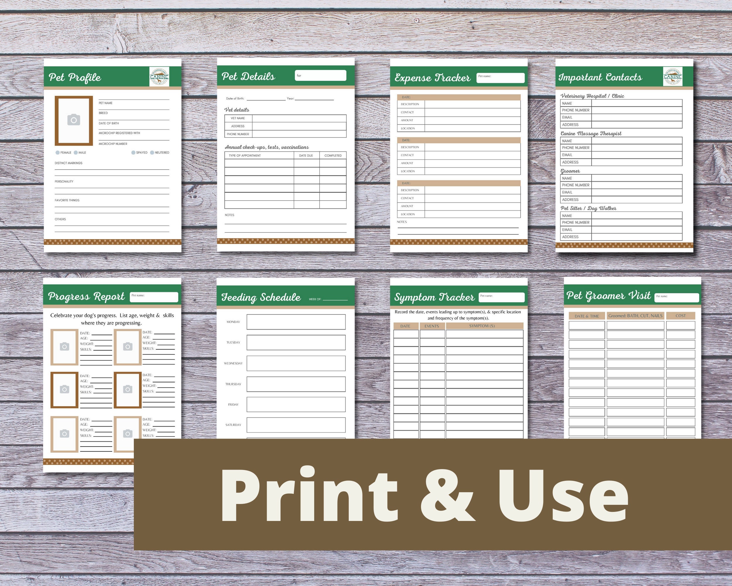 Pet Planner Dog Care Printable - Etsy