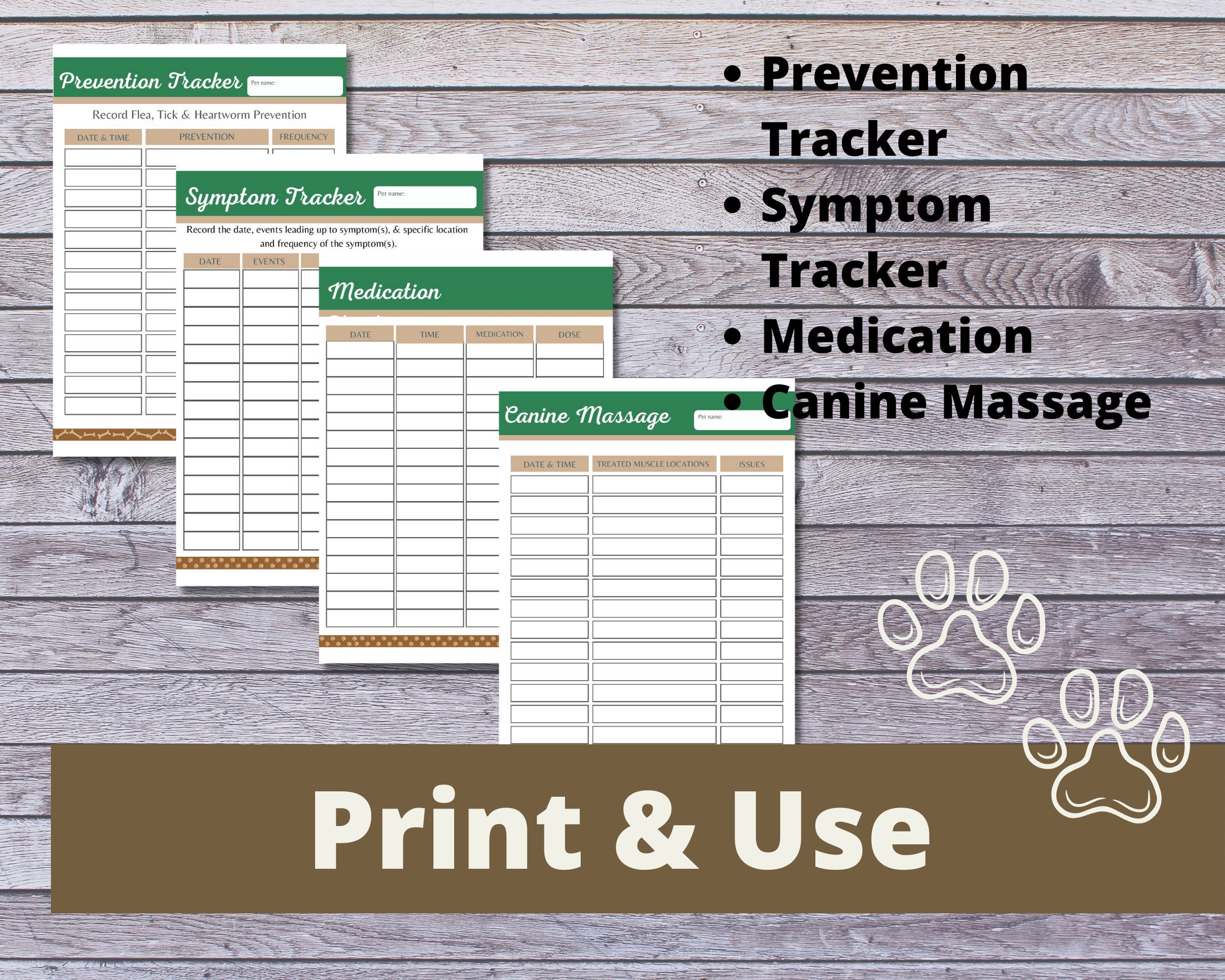 Pet Planner Dog Care Printable - Etsy