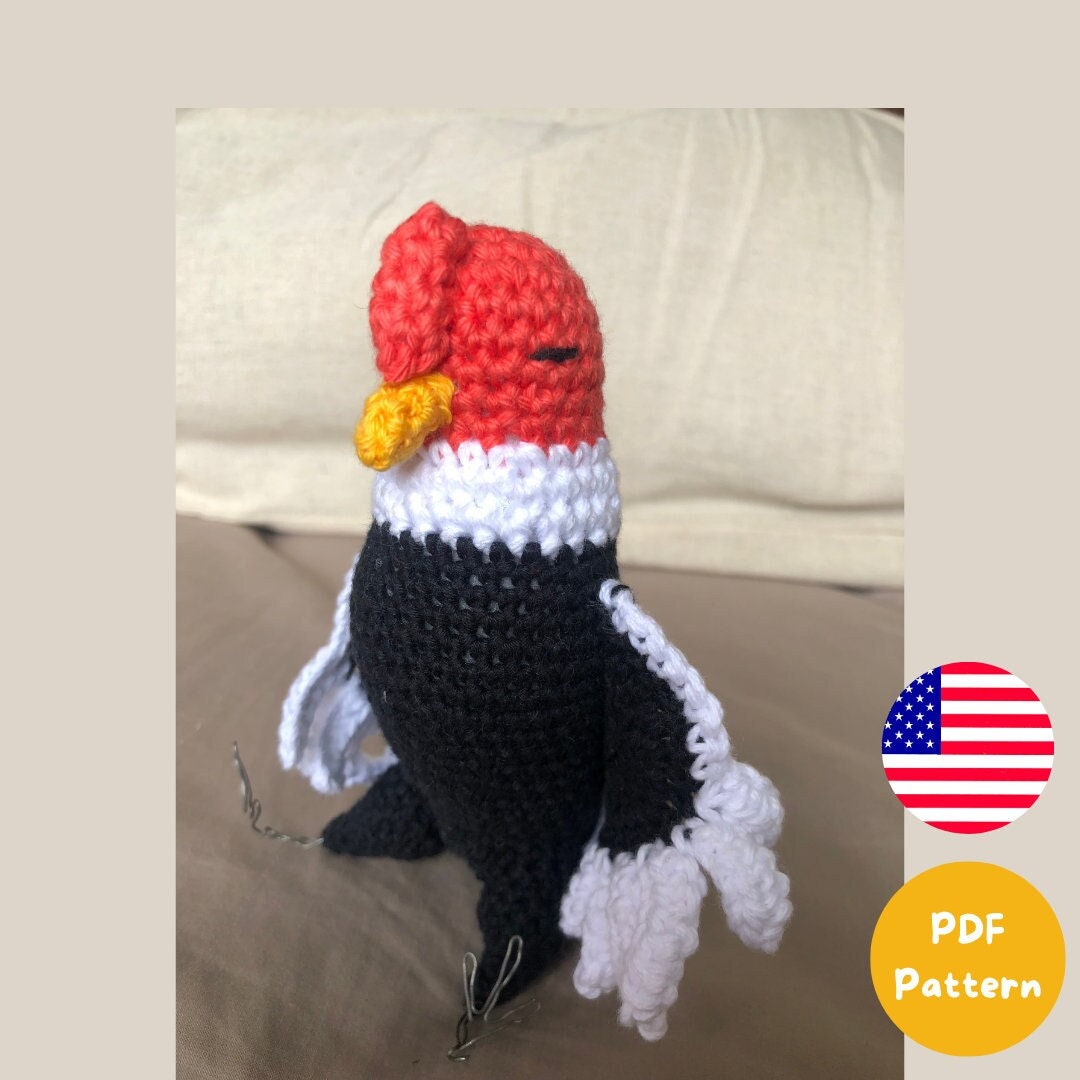 Crochet Pattern - Andean Condor, Crochet Vulture, Eagle Crochet Bird ...