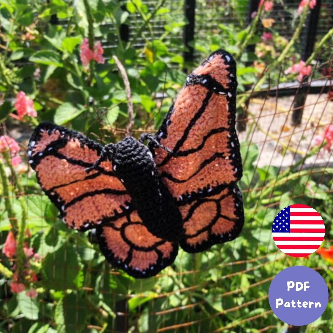 Crochet Pattern Morrie the Monarch Butterfly, Handmade Butterfly ...