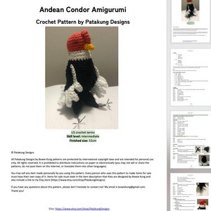 Crochet Pattern - Andean Condor, Crochet Vulture, Eagle Crochet Bird ...