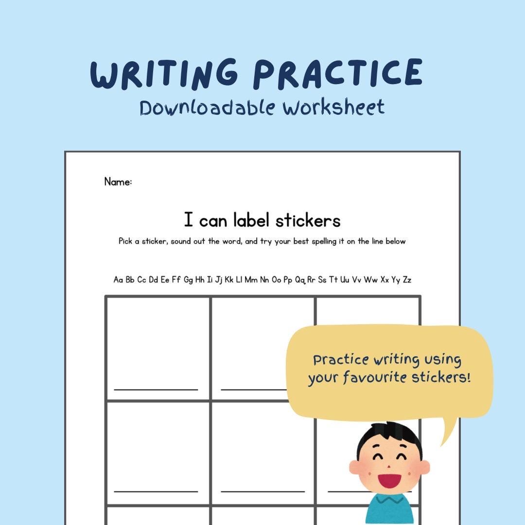 I Can Label Stickers! | Sticker Labelling | Writing Practice ...