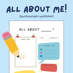 ALL ABOUT ME! Worksheet | Classroom Activity | Ice-breaker | Digital ...
