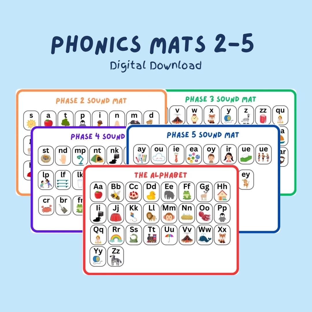 Phonics Mats Level 2-5 | Alphabet Mat Included | Digital Download ...