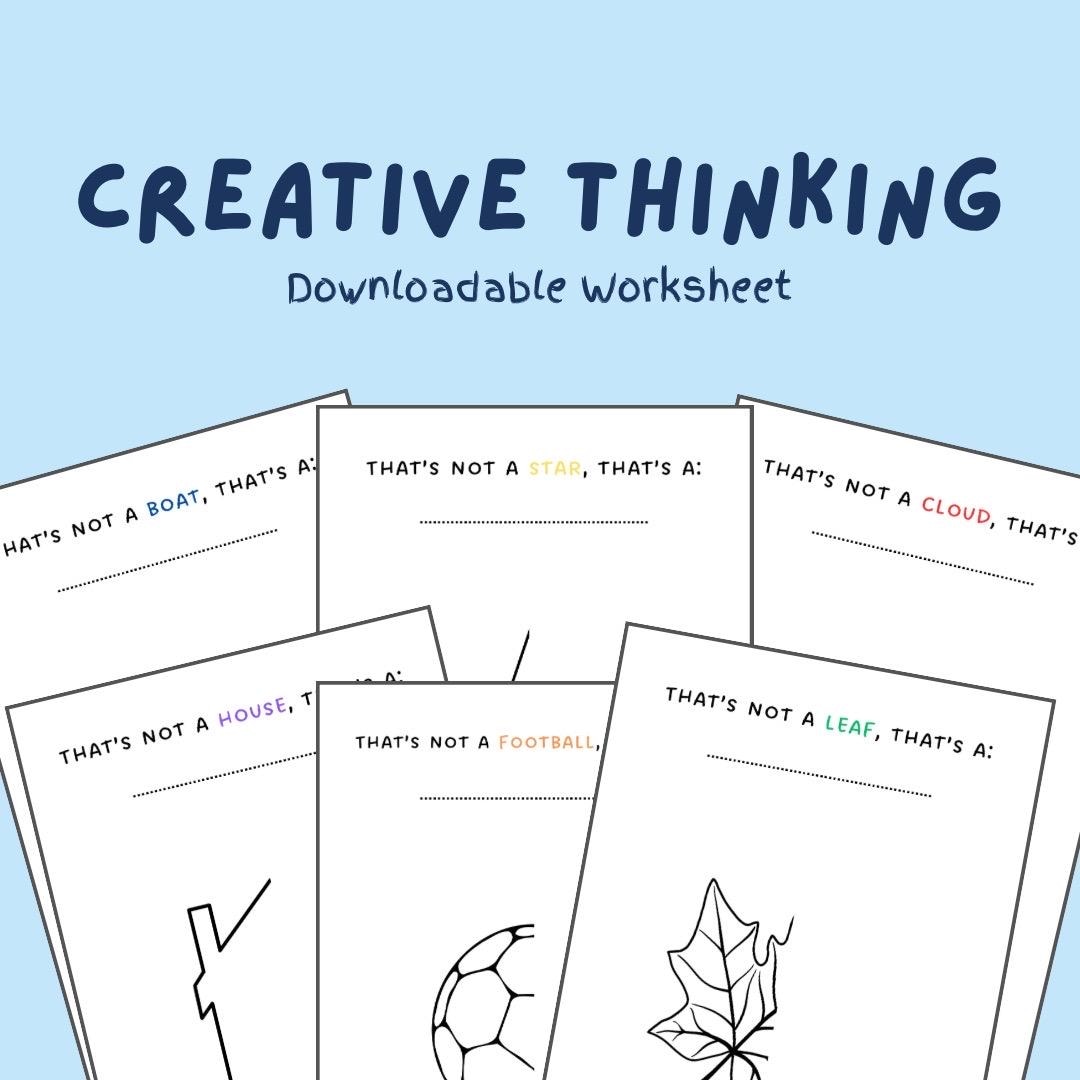 Creative Thinking Worksheet | Encourage Imagination | Digital Download ...